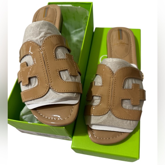 Sam Edelman | Shoes | Sam Edelman Bay Cutout Slide Sandal Almond Patent ...